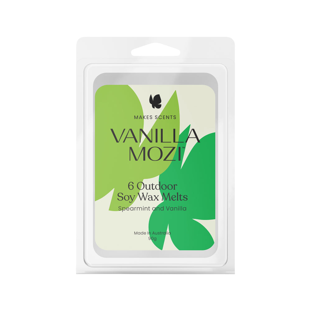 Vanilla Mozi Outdoor Soy Wax Melts Spearmint and Vanilla