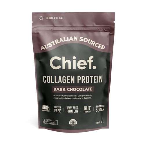 Chief Nutrition Grass-Fed Collagen Protein Powder - Dark Chocolate 450 ...