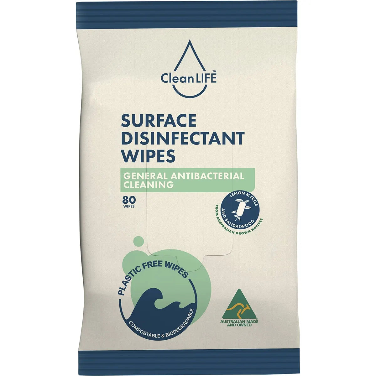 CleanLife Disinfectant Plastic Free Wipes General Cleaning 80pk ...