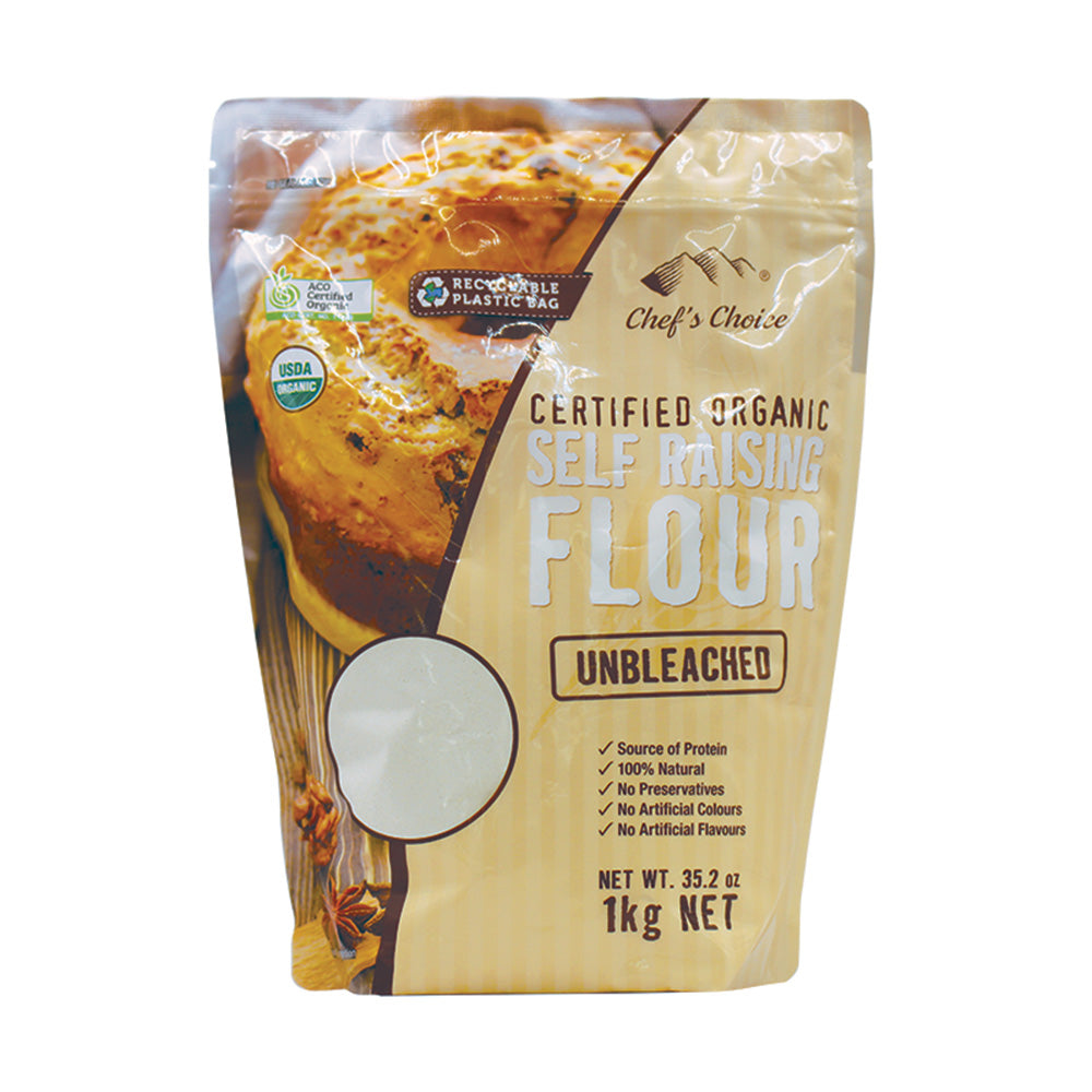 Chef's Choice Certified Organic Self Raising Flour Unbleached 1kg ...