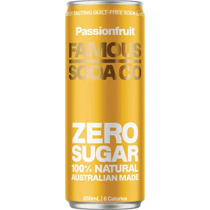 Famous Zero Sugar Soda Passionfruit – Organics on a Budget
