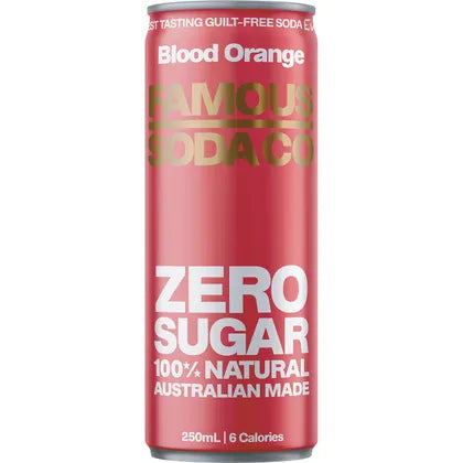 Famous Zero Sugar Soda Blood Orange – Organics on a Budget