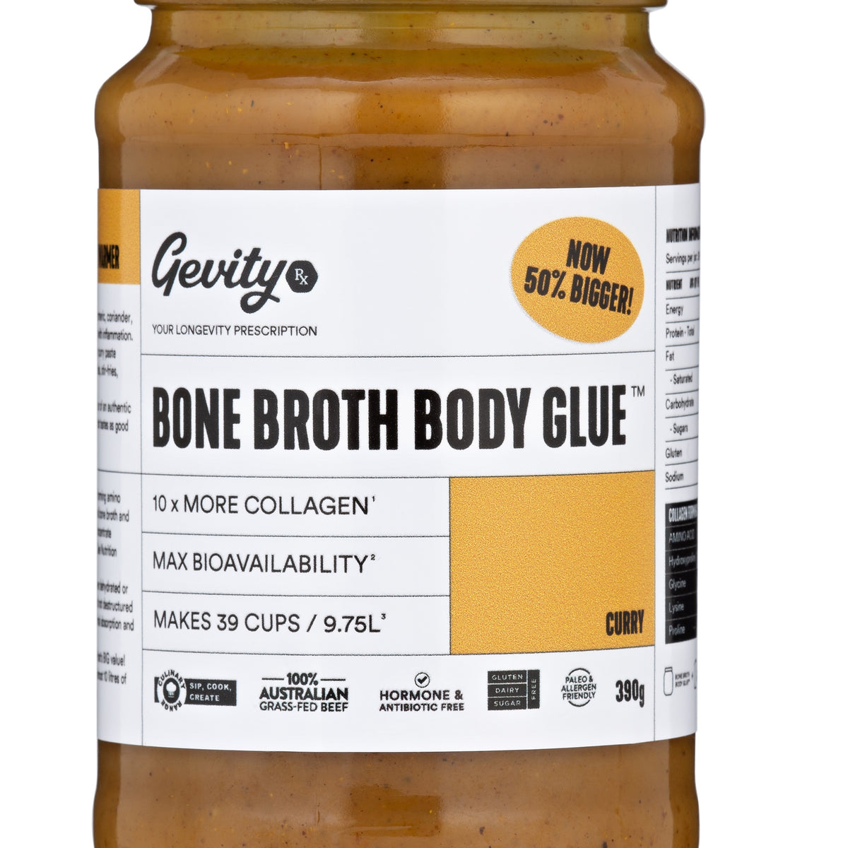 Gevity Rx Bone Broth Body Glue Curry 390g