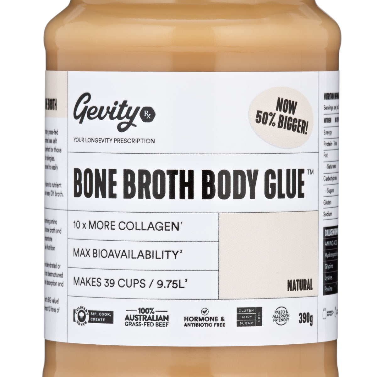 Gevity Rx Bone Broth Body Glue Natural 390g – Organics on a Budget