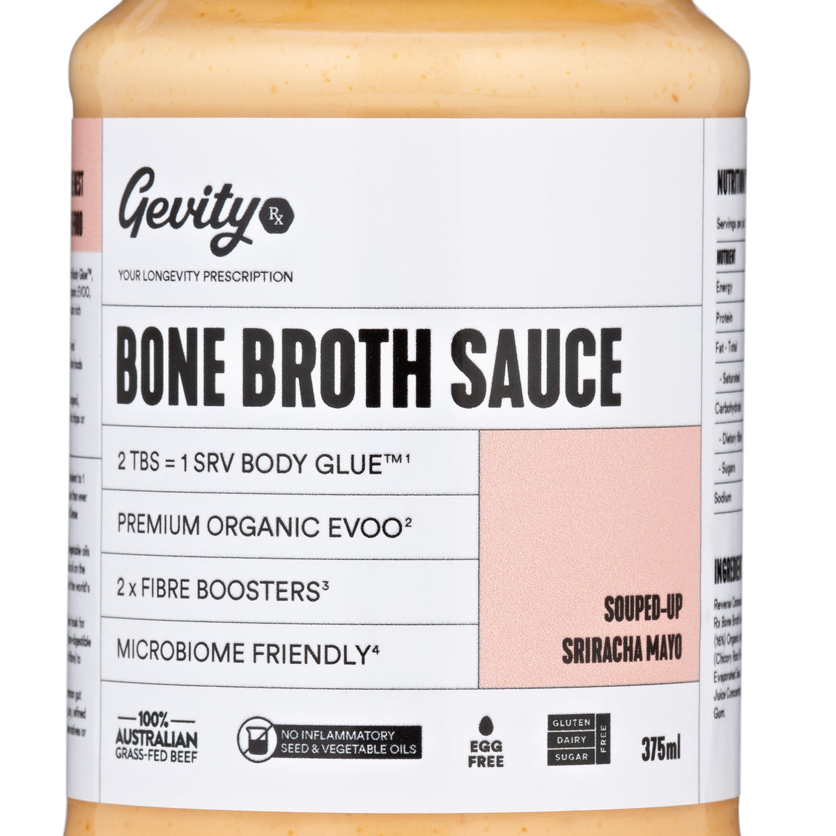 Gevity Rx Bone Broth Sriracha Mayo 375ml
