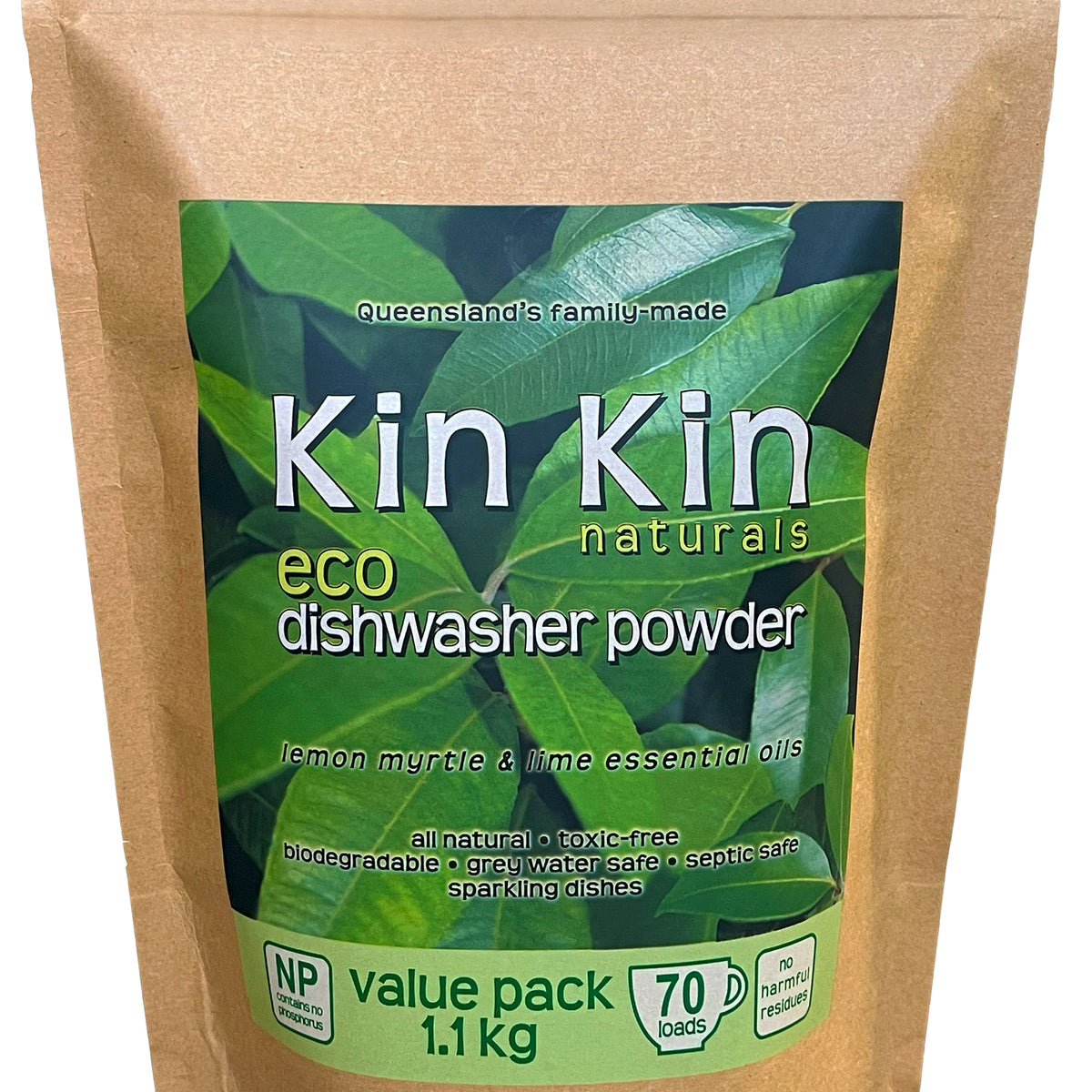 Kin Kin Naturals Dishwash Powder Myrtle & Lime 1.1kg