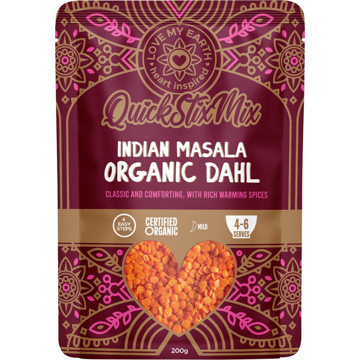Love My Earth Organic Quick Stix Mix Dahl Indian Masala 200g – Organics ...