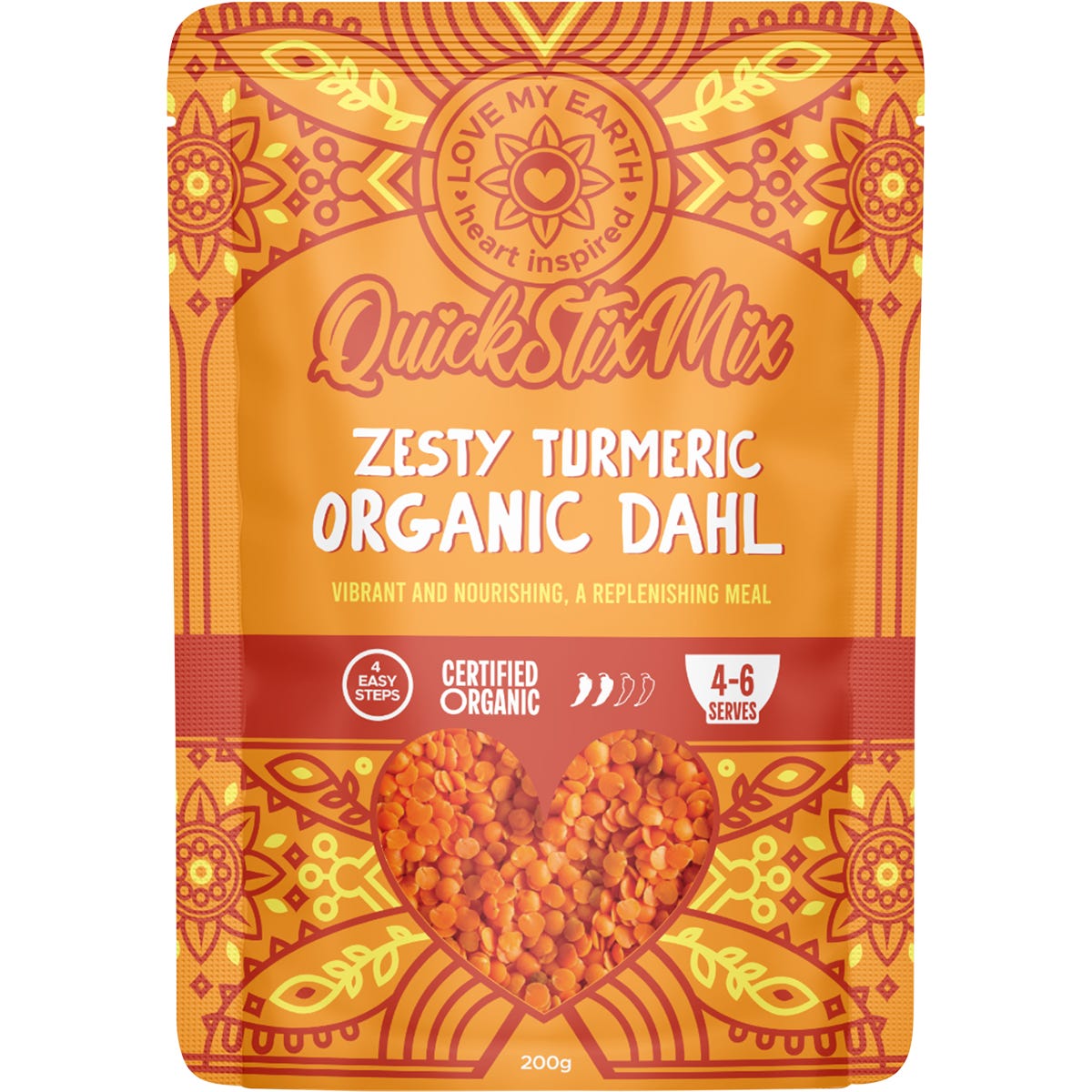 Love My Earth Quick Stix Mix Organic Dahl Zesty Turmeric 200g ...