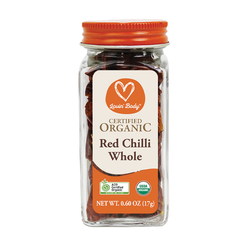 Lovin' Body Certified Organic Dried Red Chilli Whole 17g – Organics on ...
