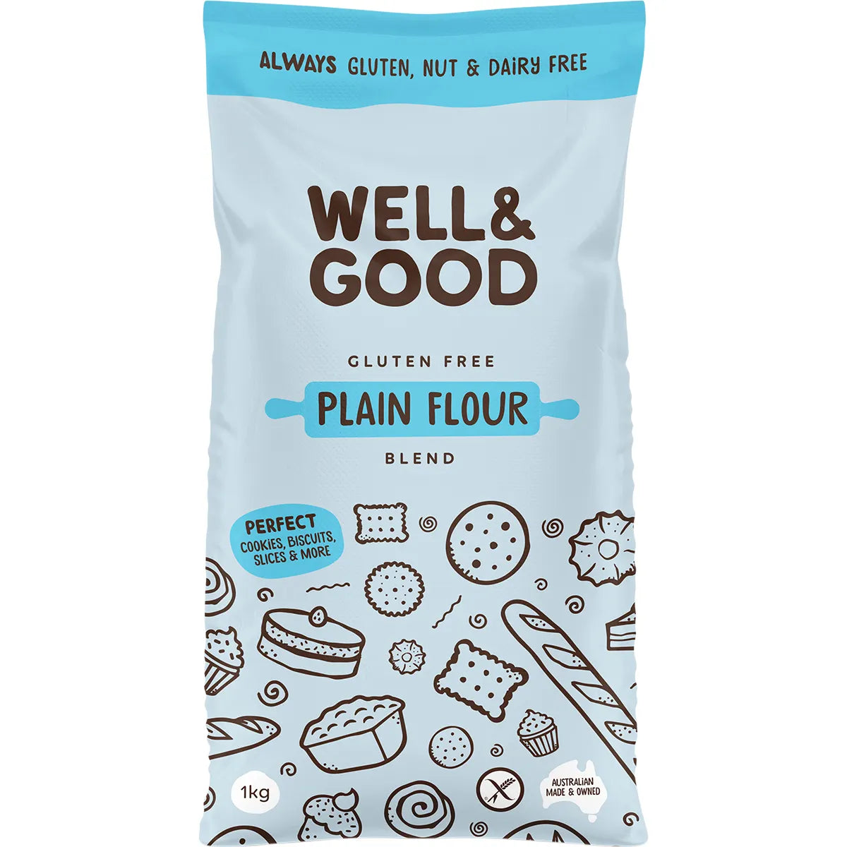 Well & Good Plain Flour Blend 1kg – Organics on a Budget