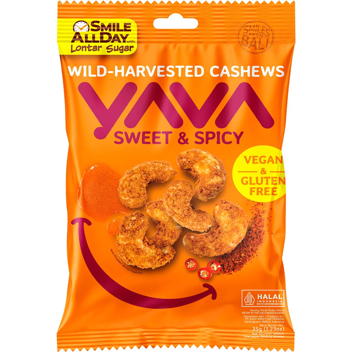 Yava Wild-Harvested Cashews Sweet & Spicy 35g x 10