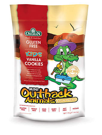 Orgran Gluten Free Outback Animal Cookies Vanilla 175 x 8